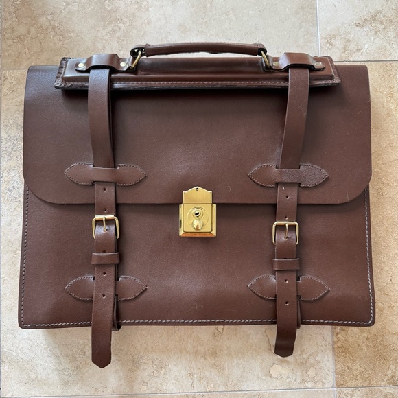 Vintage | Bags | Vintage Full Grain Leather Folio Brief Case 8 X 12 ...